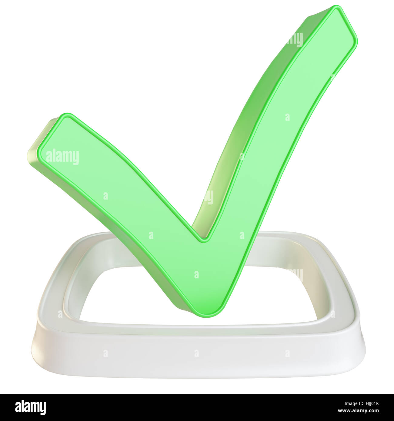 3d check mark on white hi-res stock photography and images - Alamy