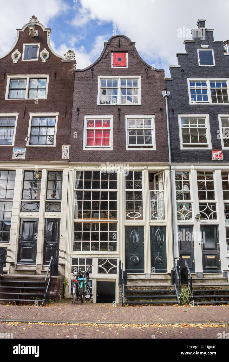 Historical facades in the center of Amsterdam, Netherlands Stock Photo ...