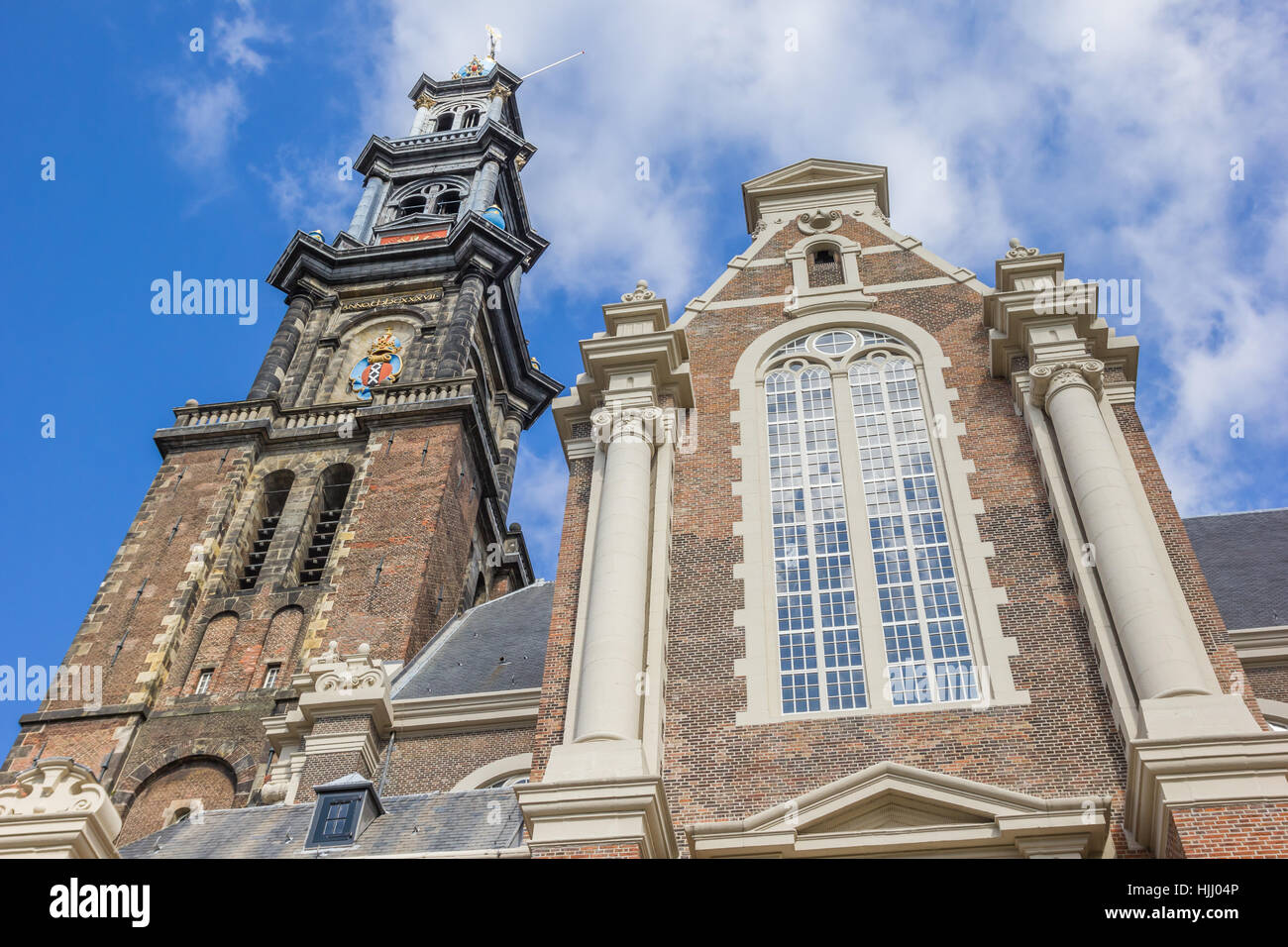 Westerkerk church in the historical center of Amsterdam, Holland Stock ...