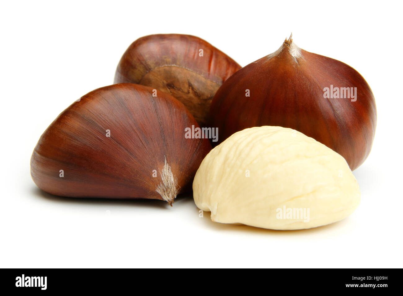 Chestnuts isolated on white background Stock Photo - Alamy