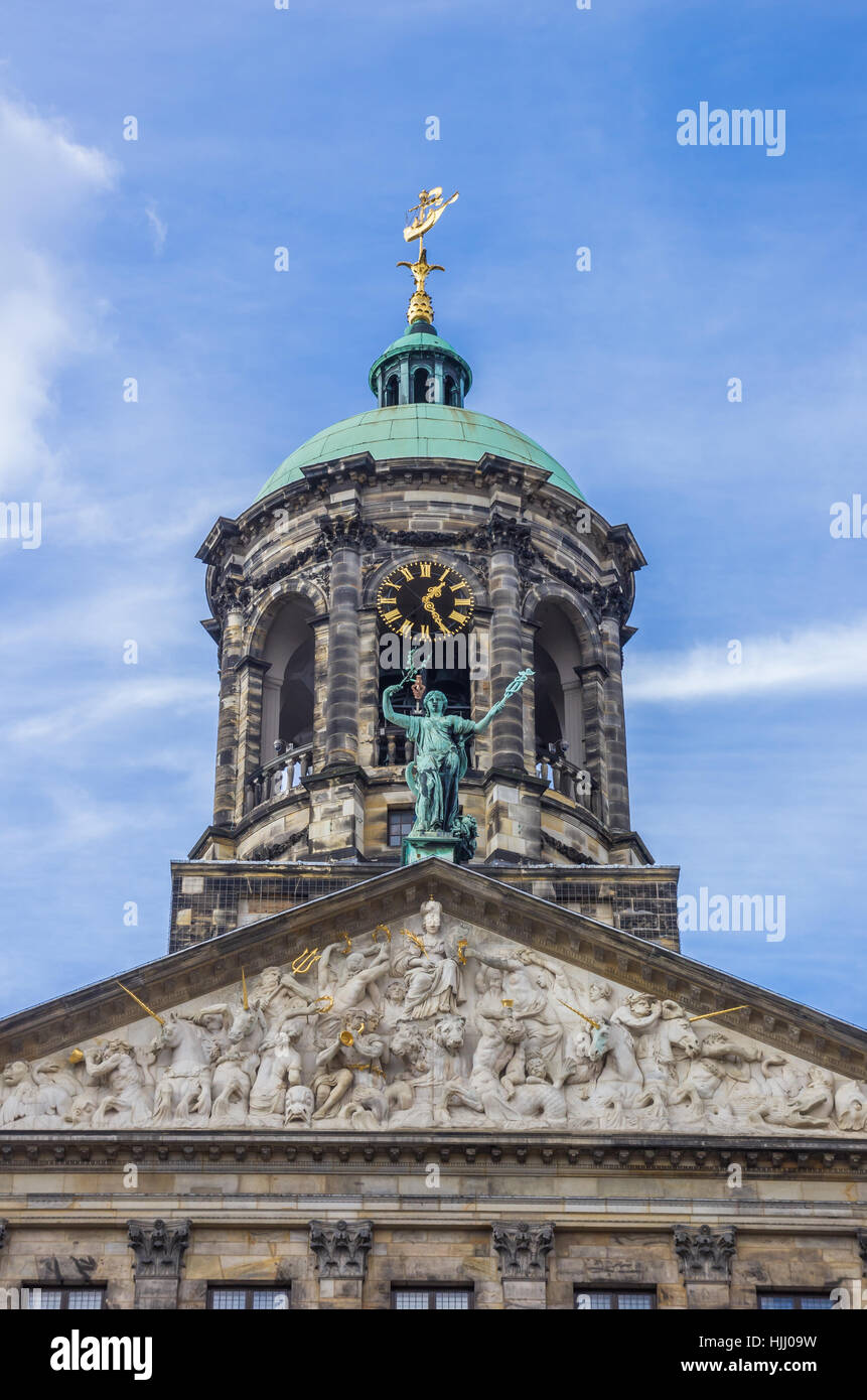 Dome of the Dam palace in teh center of Amsterdam, The Netherlands ...