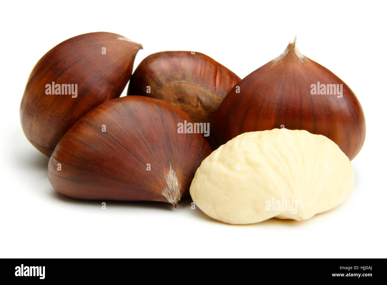 Chestnuts isolated on white background Stock Photo - Alamy