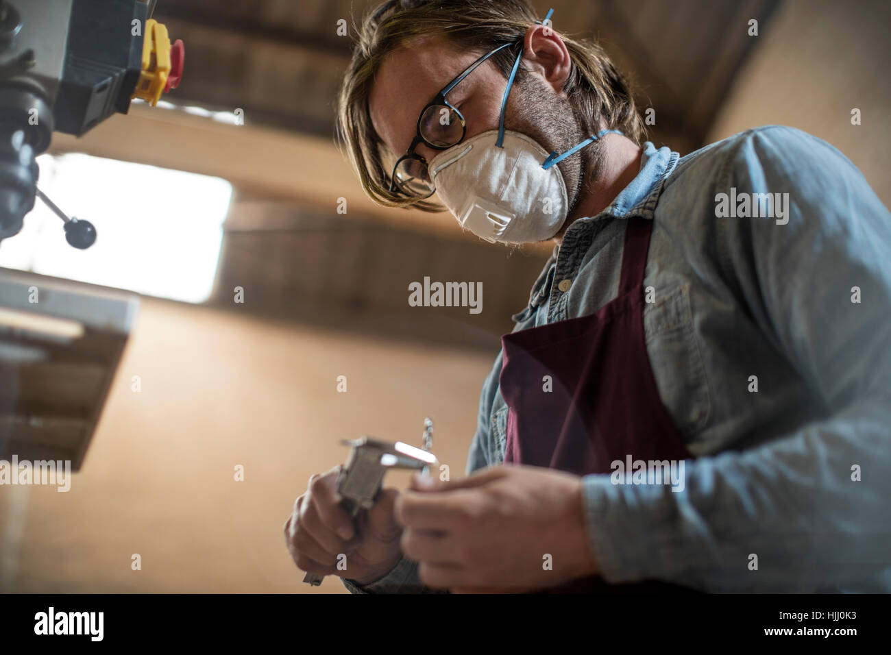 Craftsman working in wood work Stock Photo - Alamy