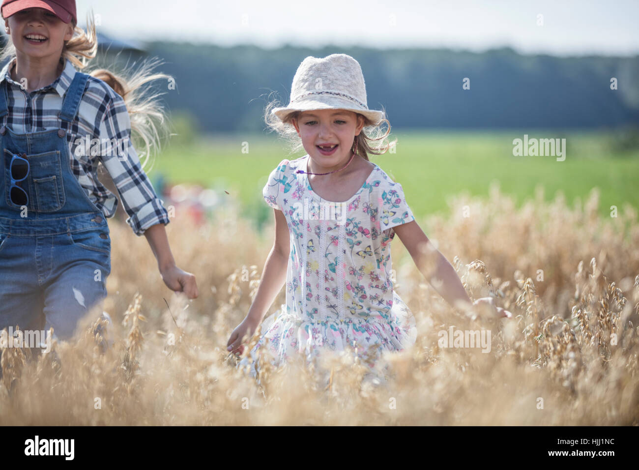 Child outdoor laughing running hi-res stock photography and images - Alamy