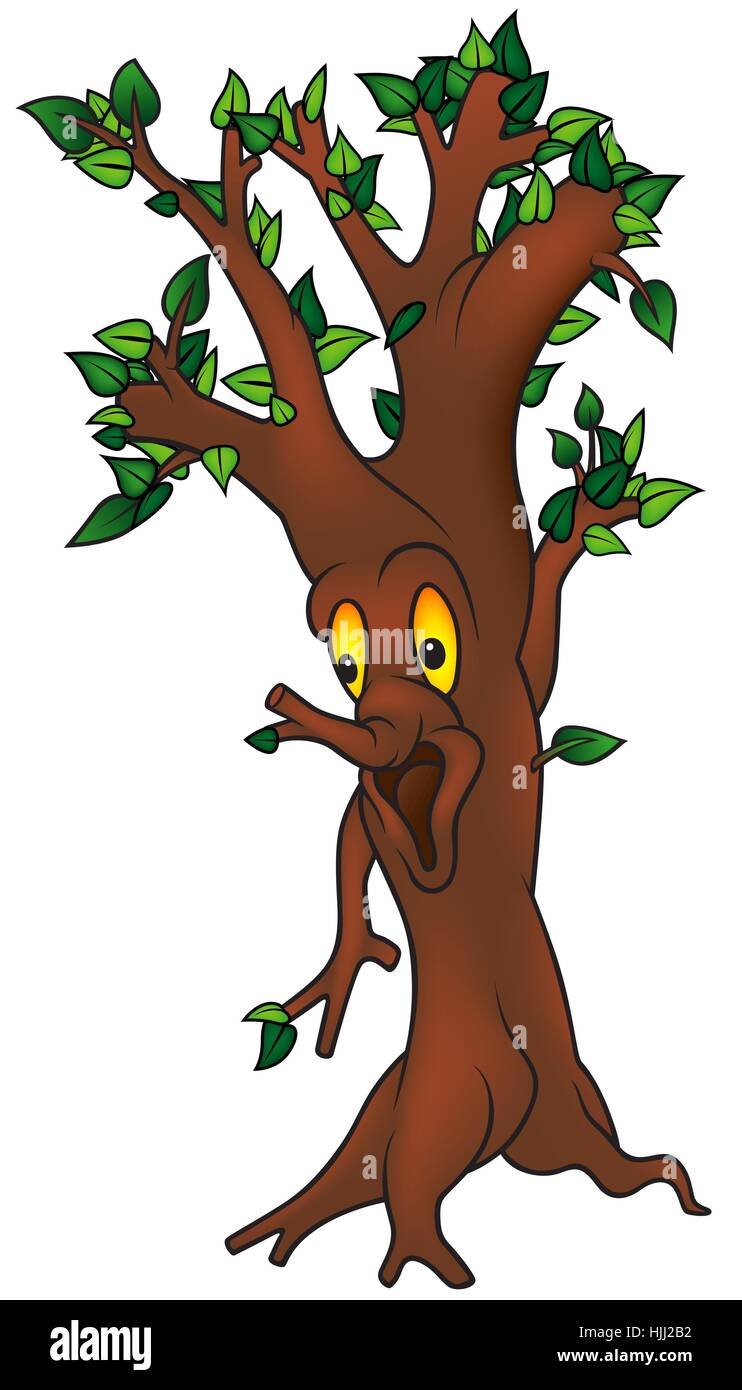 Green Surprised Tree Stock Vector Image & Art - Alamy