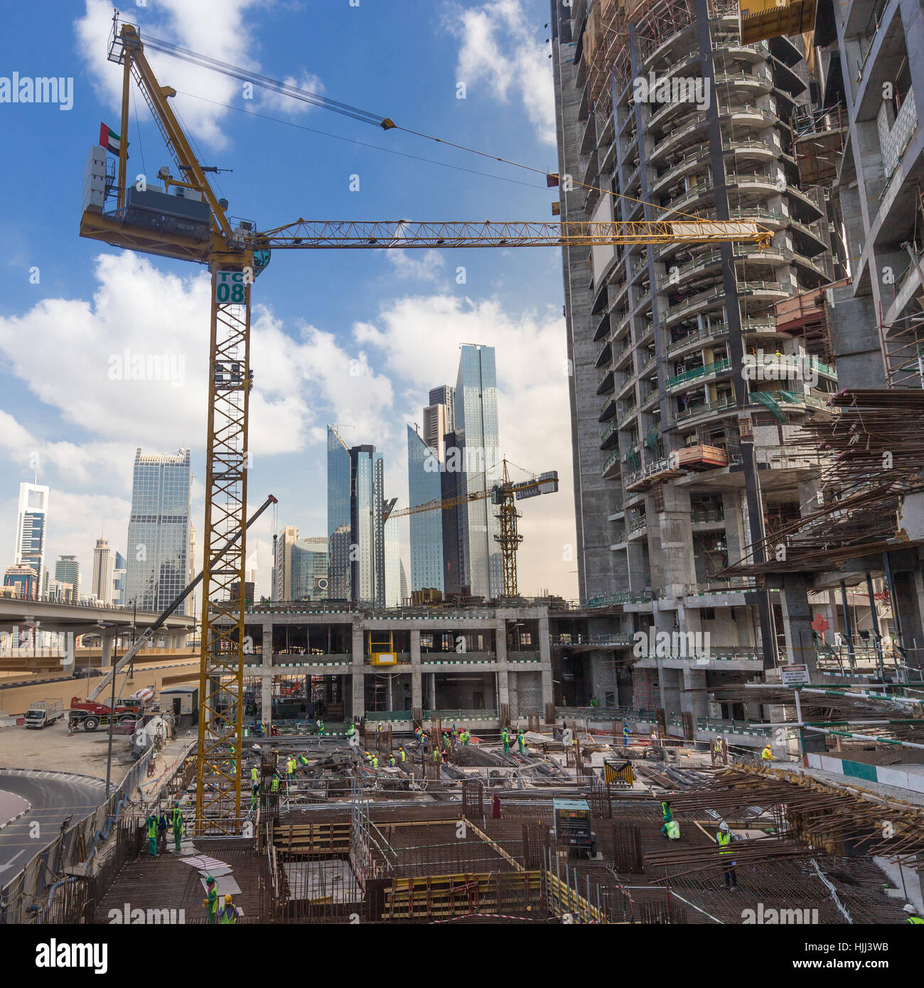 Modern building constraction site works Stock Photo - Alamy