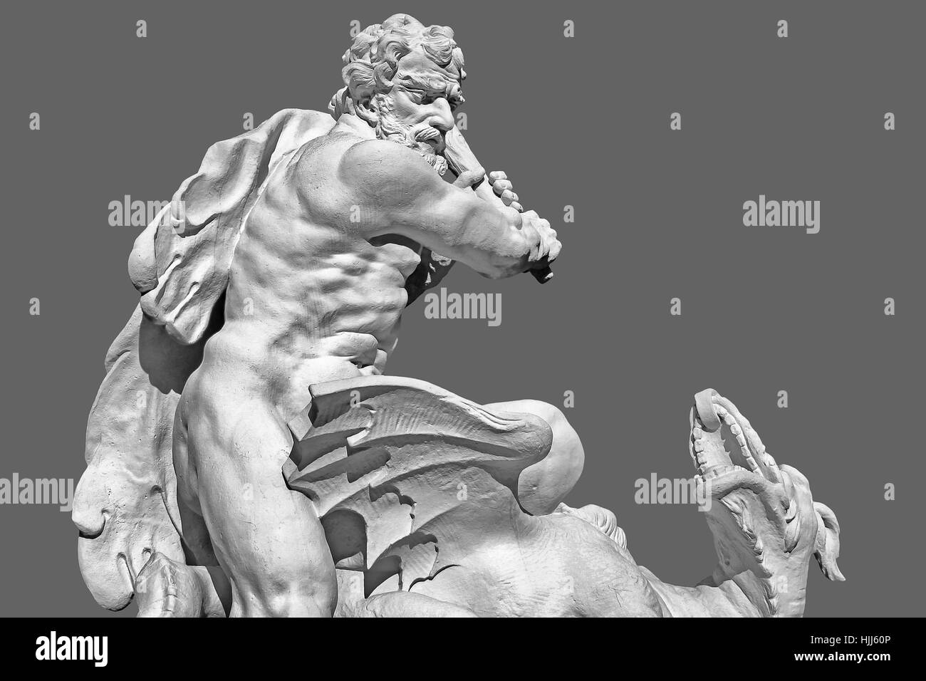 sculpture, dragon, hercules, myth, blue, optional, fight, fighting ...