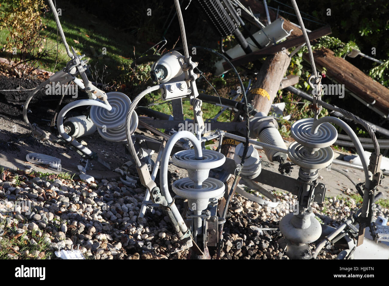 industrial, accident, equipment, electrical, transmission, power lines ...