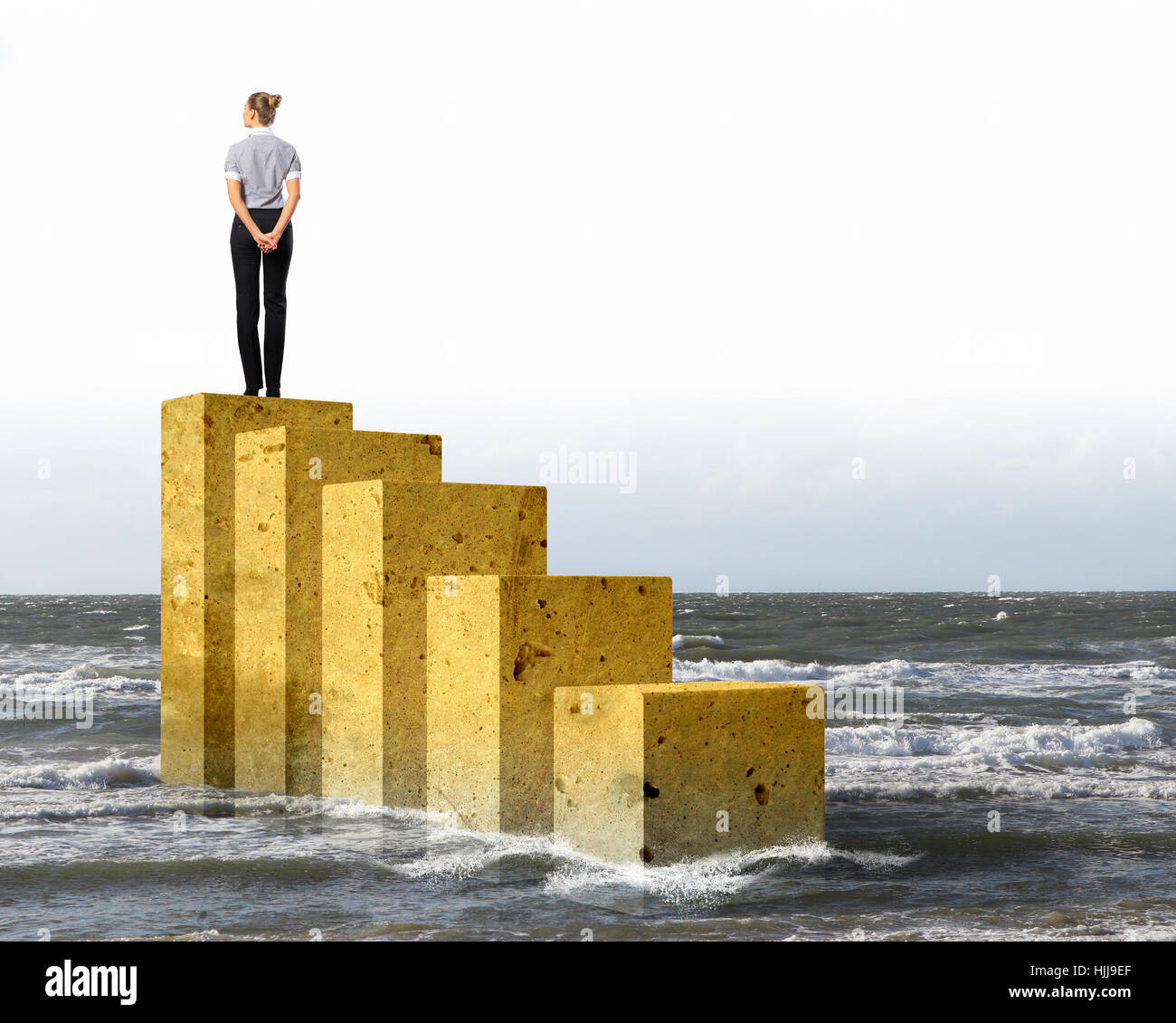 Business person on a graph, representing success and growth Stock Photo ...