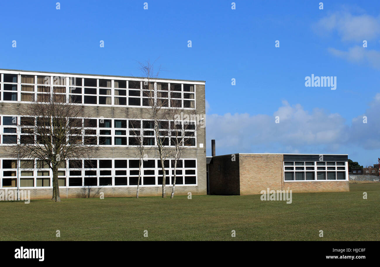 blue, education, buildings, horizontal, near, england, facade, style of ...
