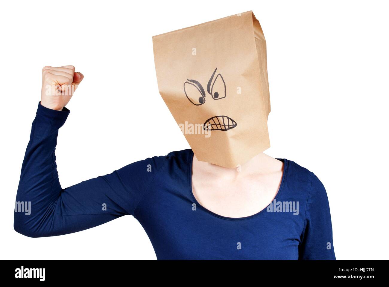 a strong and angry person in forcing gesture, isolated Stock Photo - Alamy