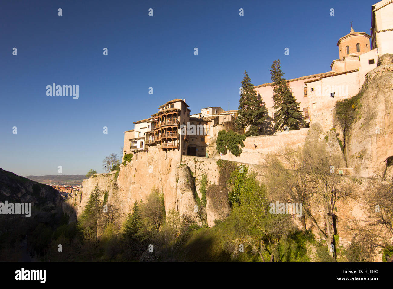 travel, houses, spain, limestone, landmark, blue, green, bridge, europe ...