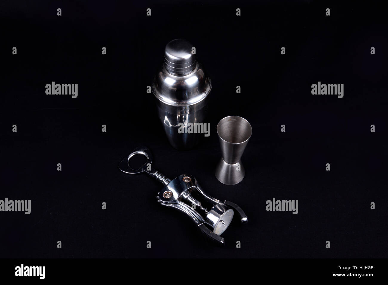 bar tools isolated on black background Stock Photo - Alamy