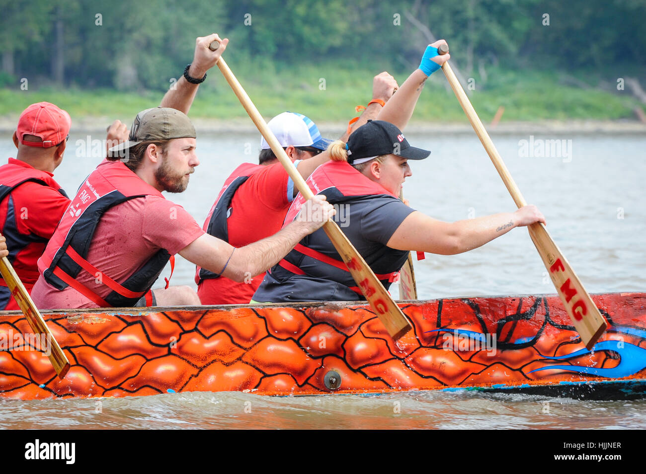 Red river in Winnipeg, MB, Canada - Team building activity during ...