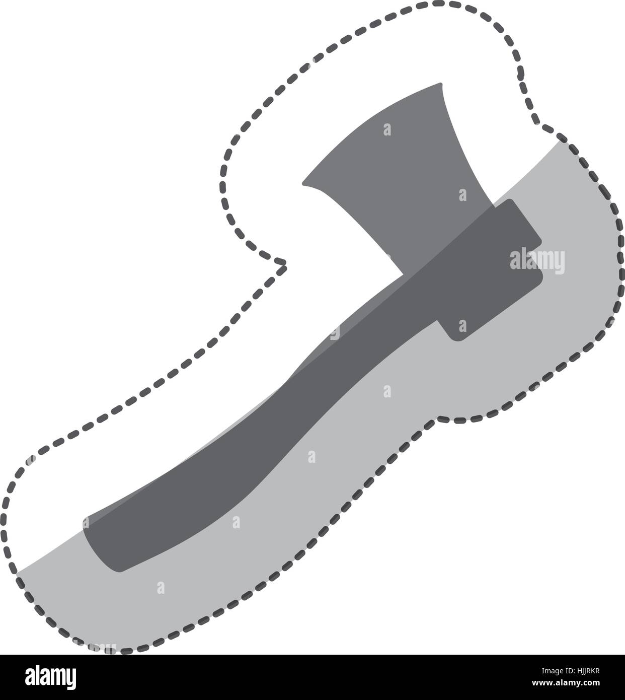 middle shadow sticker grayscale with ax vector illustration Stock ...