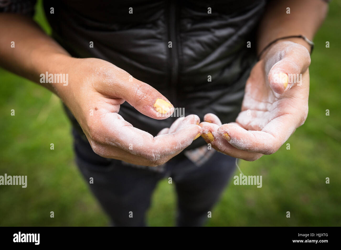 Chalky hands hi-res stock photography and images - Alamy
