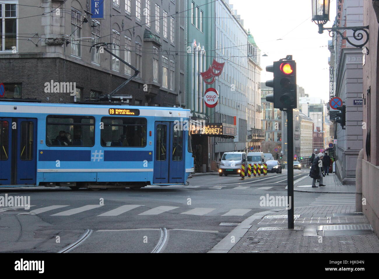 tram and cars in traffic in Oslo, Norway Stock Photo - Alamy