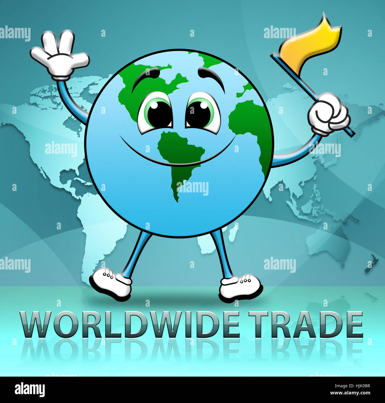 Worldwide Trade Globe Character Indicates Import E-Commerce 3d ...