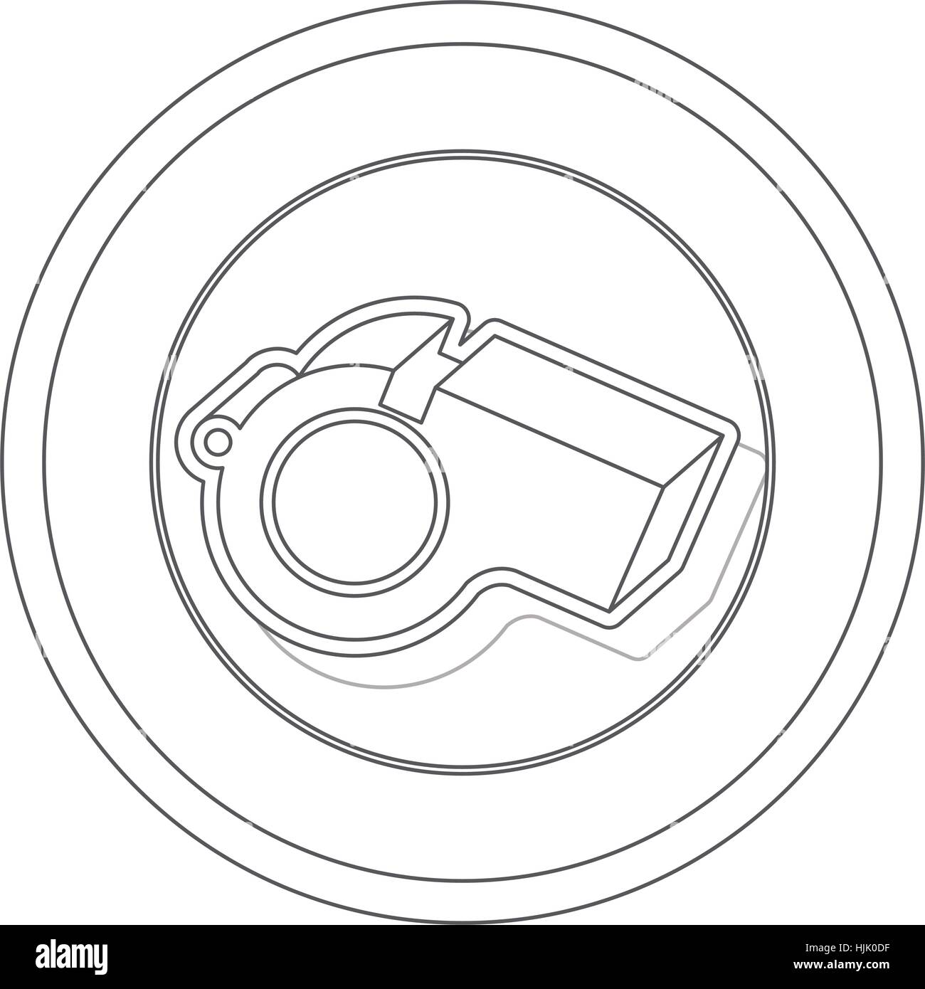 circular contour of silhouette closeup whistle vector illustration ...