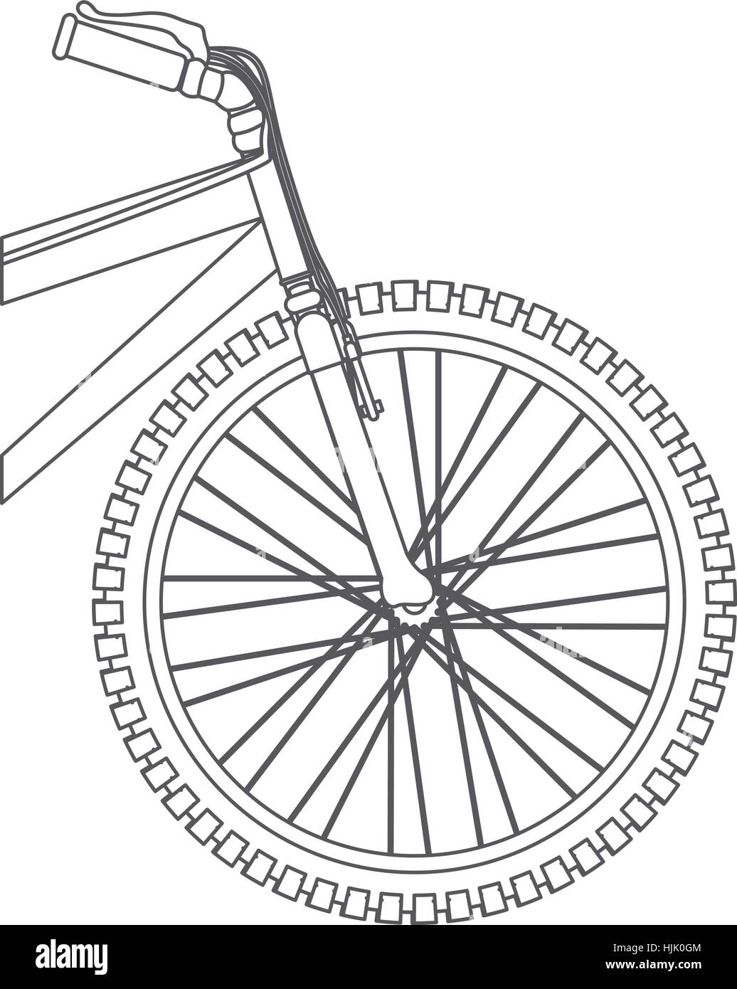 silhouette front part bicycle in closeup vector illustration Stock ...