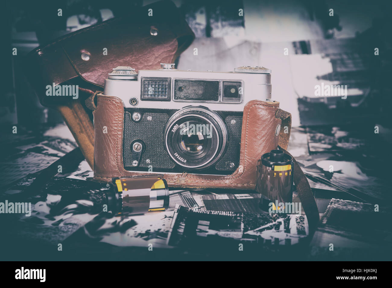 Vintage film cameras Stock Photo - Alamy