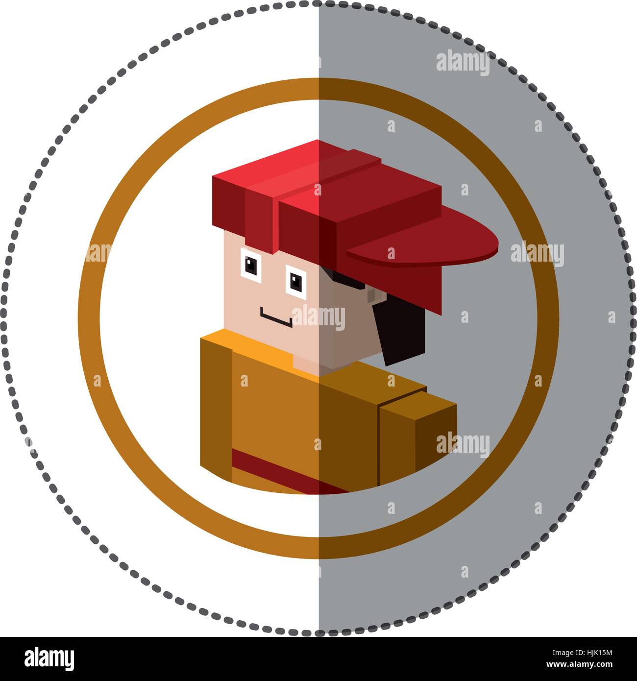 sticker lego with portrait firefighter with helmet vector illustration ...