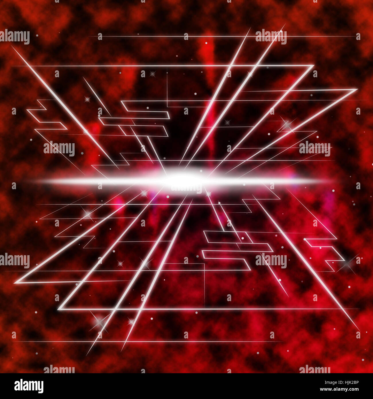 Red Brightness Background Shows Piercing Light And Rectangles Stock ...