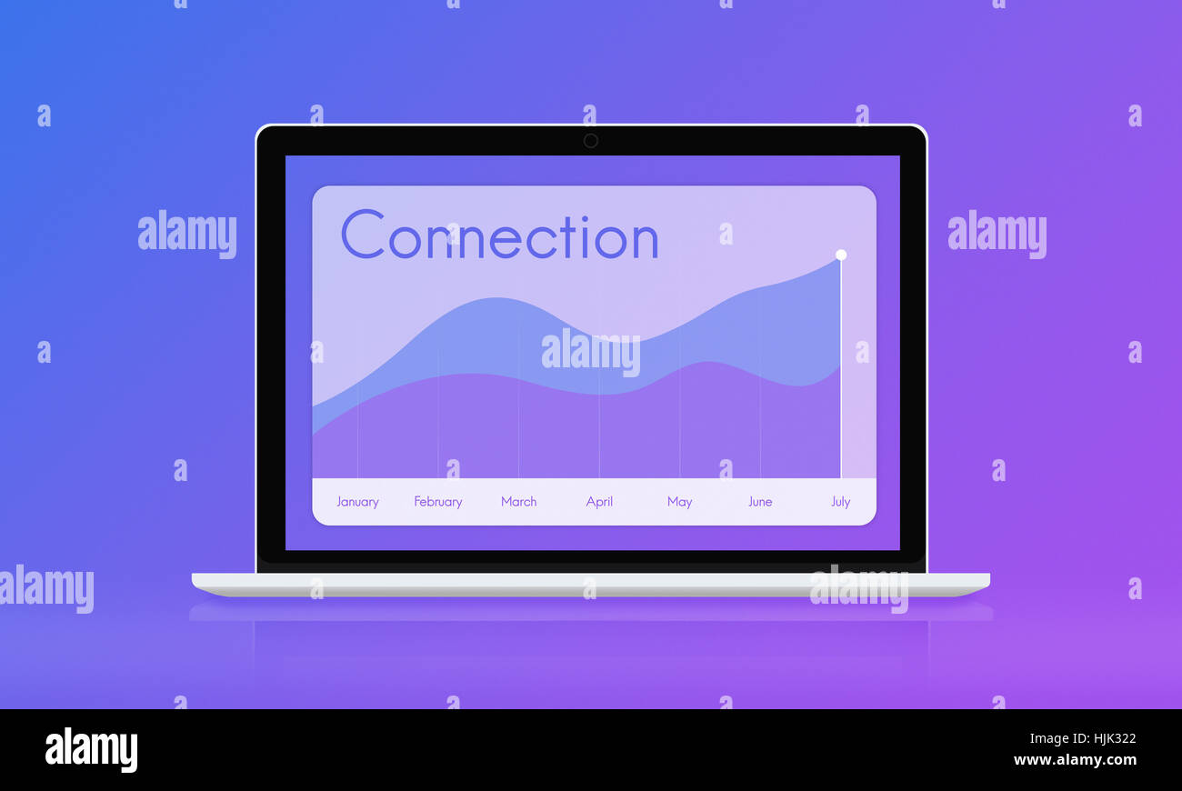 Connection Technology Monthly Graph Stock Photo - Alamy