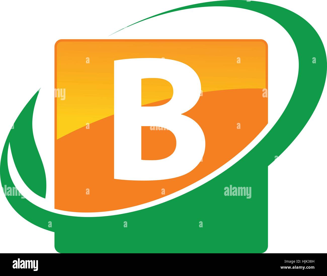 Swoosh Leaf Letter B Stock Vector Image & Art - Alamy