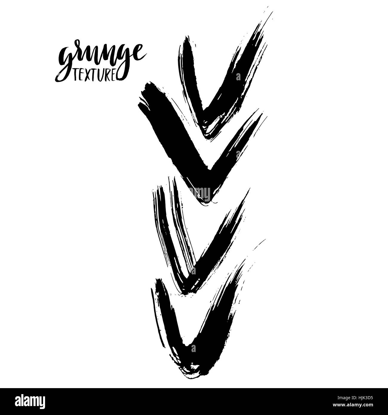 Collection of black painted check marks. Vector set of brush strokes ...