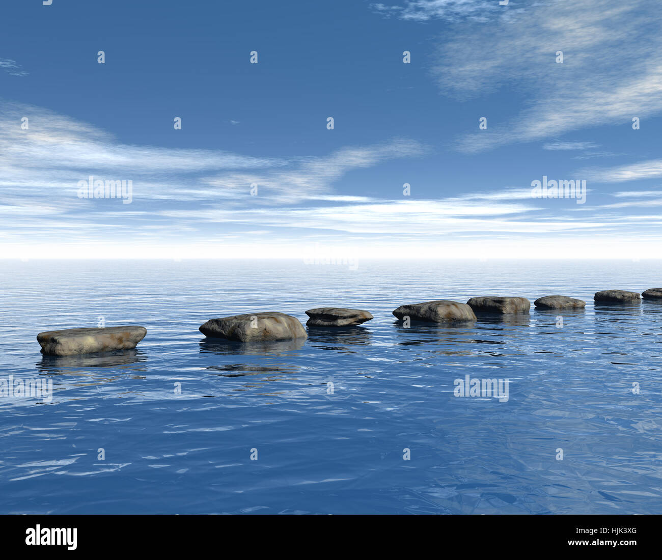 path, way, firmament, sky, salt water, sea, ocean, water, clouds ...