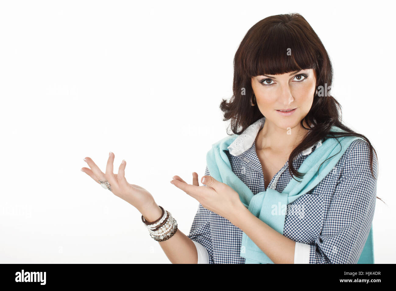 woman, present, indicate, show, presentation, portrait, shows ...