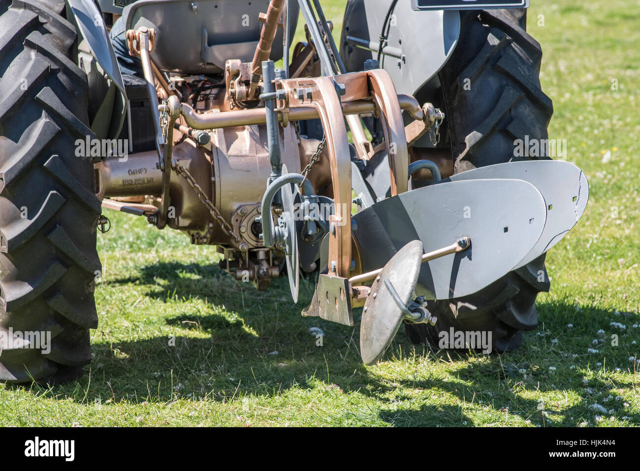 Grey Ferguson tractor with plough from 1950's Stock Photo - Alamy