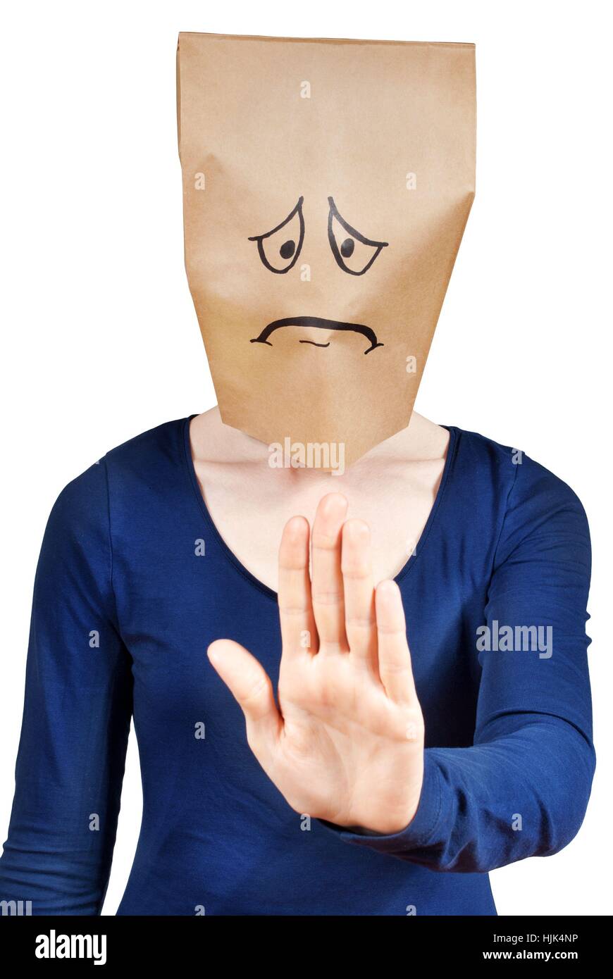 a person saying no to something, isolated Stock Photo - Alamy