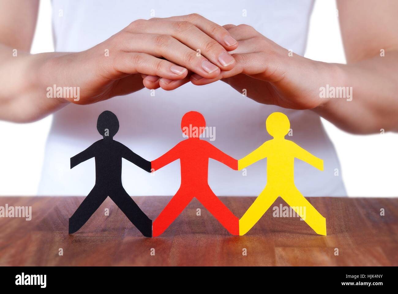 a hand symbolizes the protection of people, isolated Stock Photo - Alamy