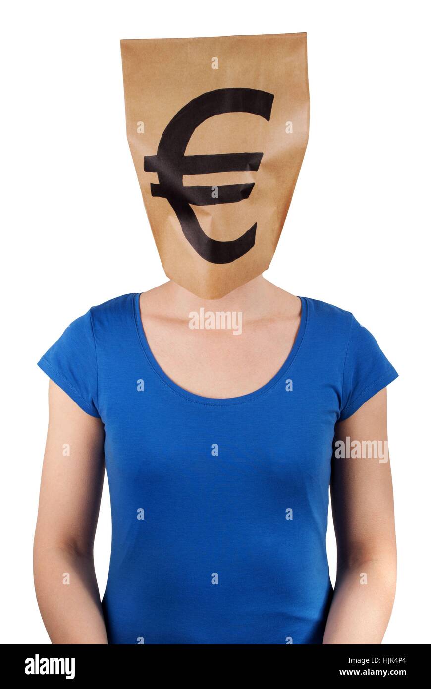 person with a euro sign as head, isolated Stock Photo - Alamy
