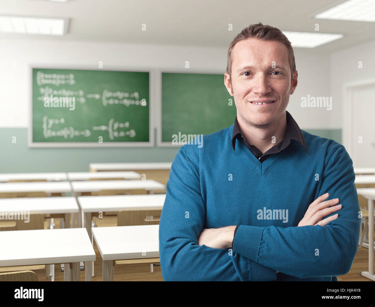 teacher, standing, class, student, lesson, layer, casual, youthful ...