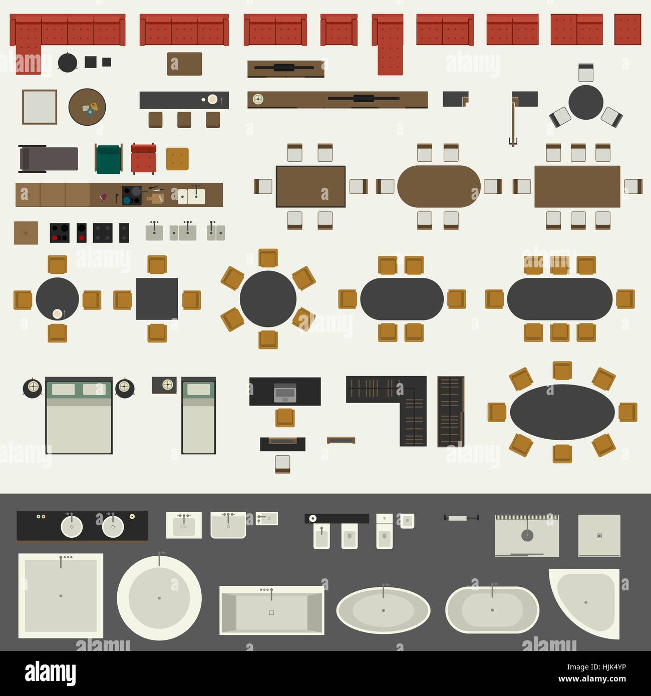 Set dining room view Stock Vector Images - Alamy