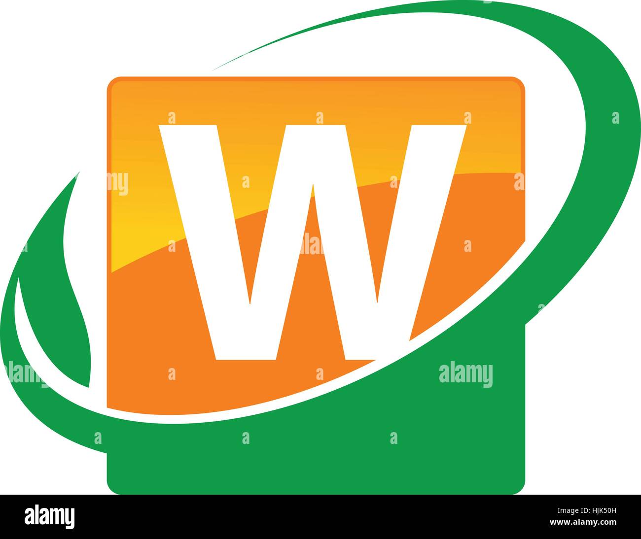 Swoosh Leaf Letter W Stock Vector Image & Art - Alamy