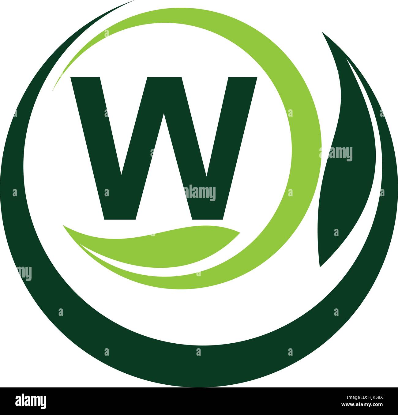 Leaf Motion Initial W Stock Vector Image & Art - Alamy