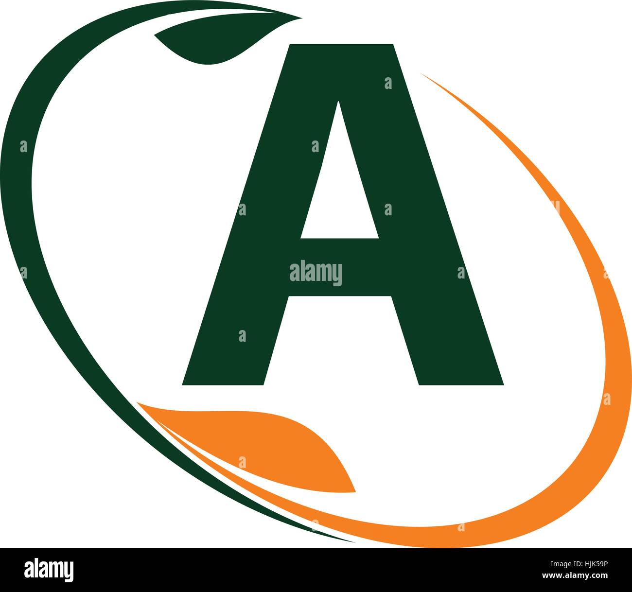 Swoosh Leaf Letter A Stock Vector Image & Art - Alamy