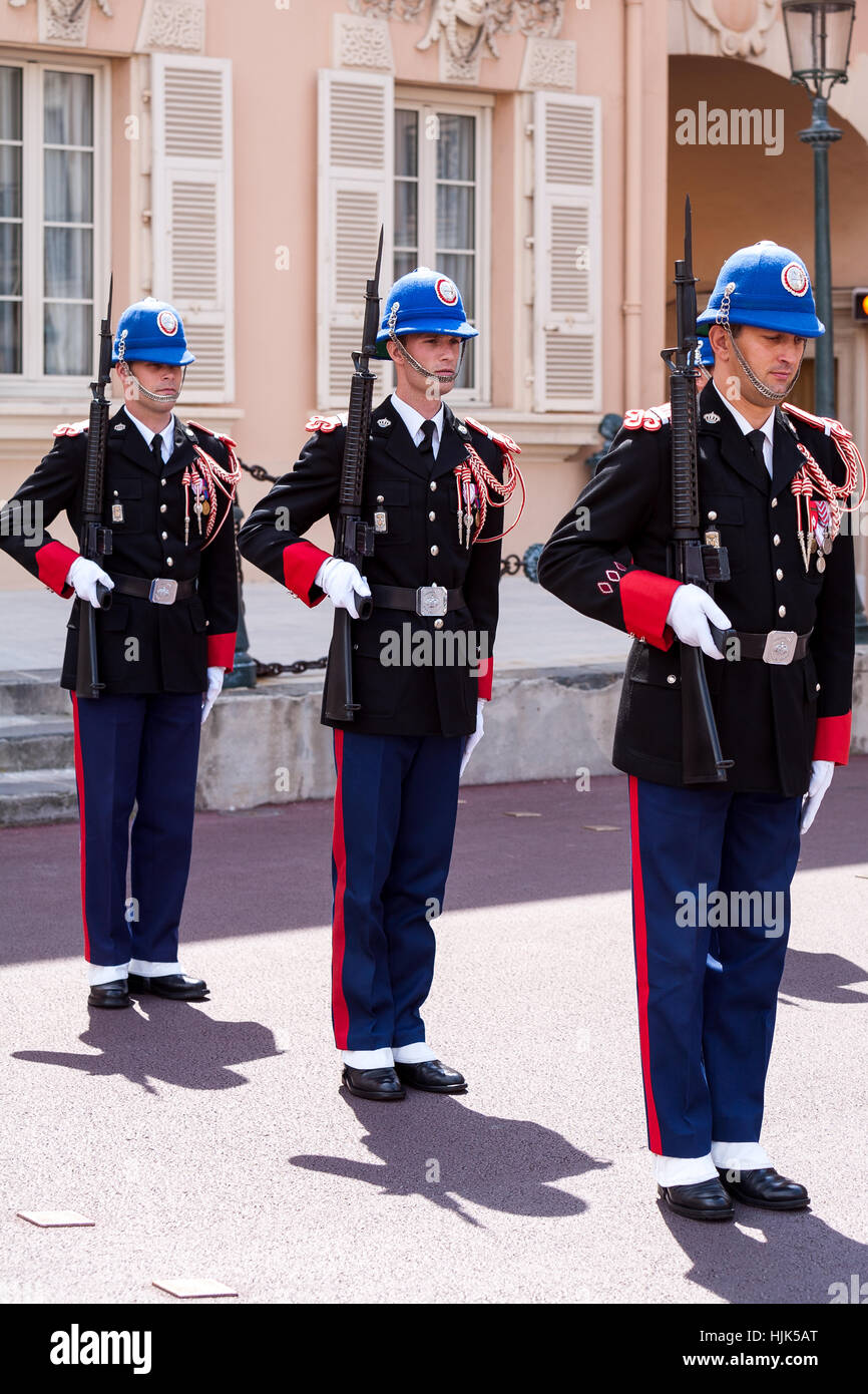 Guards on duty at Royal Palace Montecarlo Monaco Stock Photo - Alamy