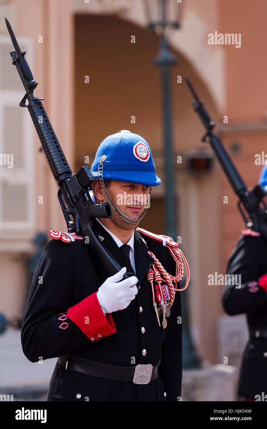 Guards on duty at Royal Palace Montecarlo Monaco Stock Photo - Alamy