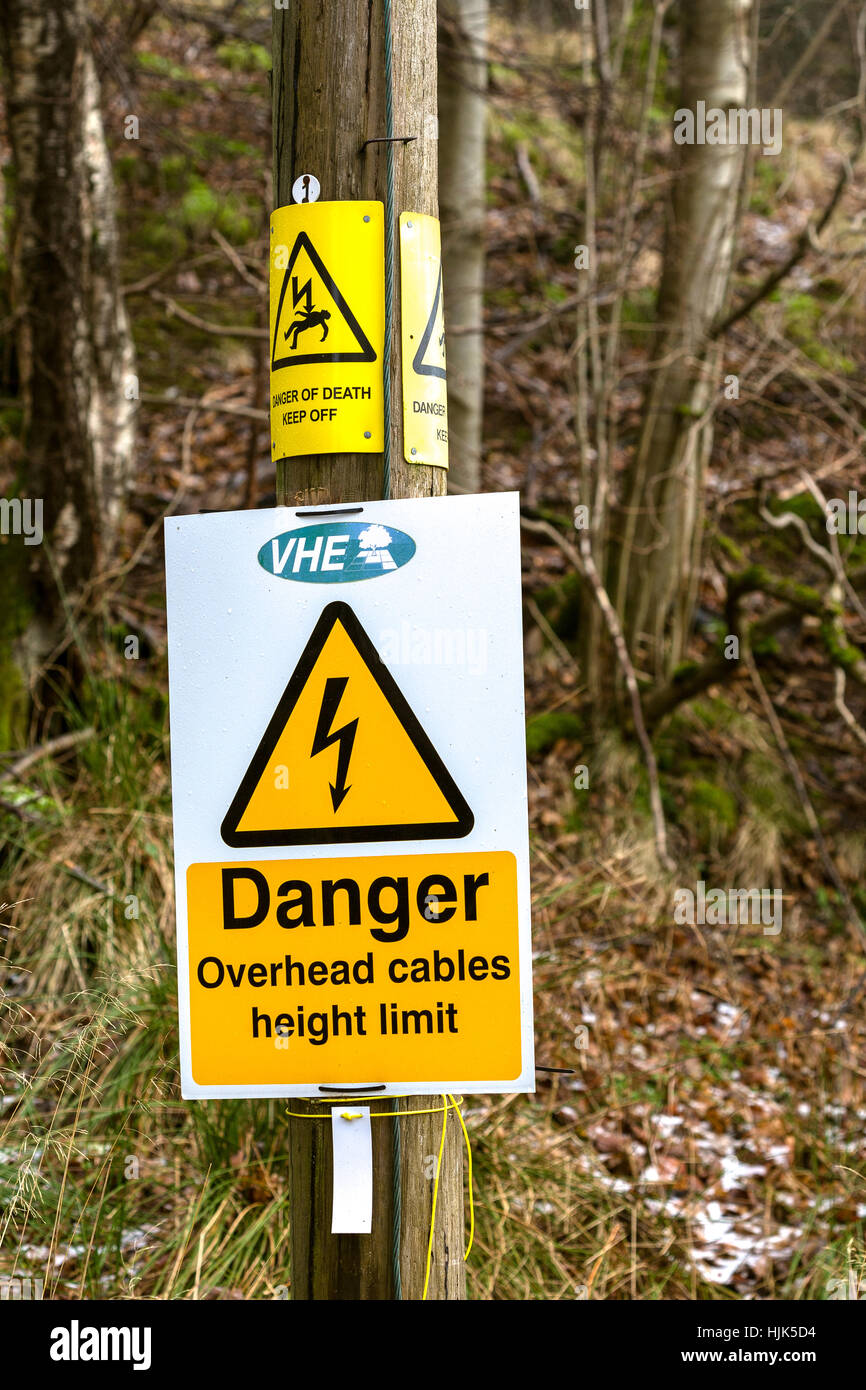 Warning signs for forestry vehicles. Scotland UK Stock Photo - Alamy