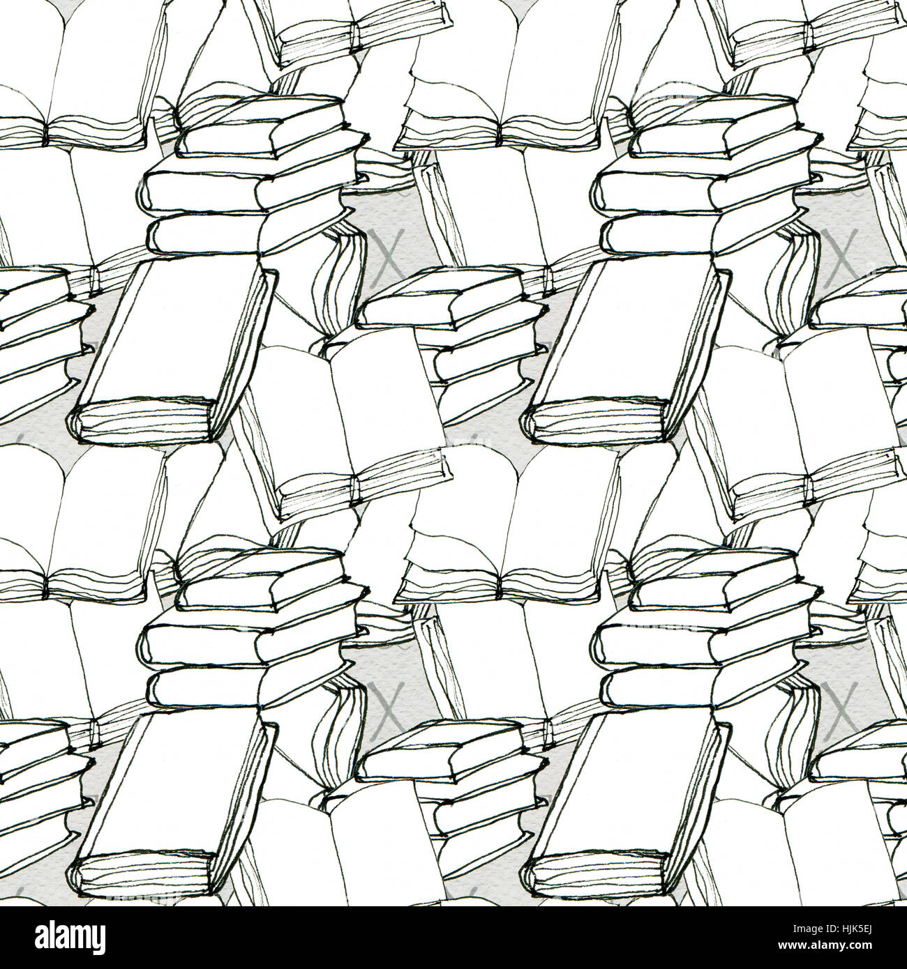 Seamless pattern with books Stock Photo - Alamy