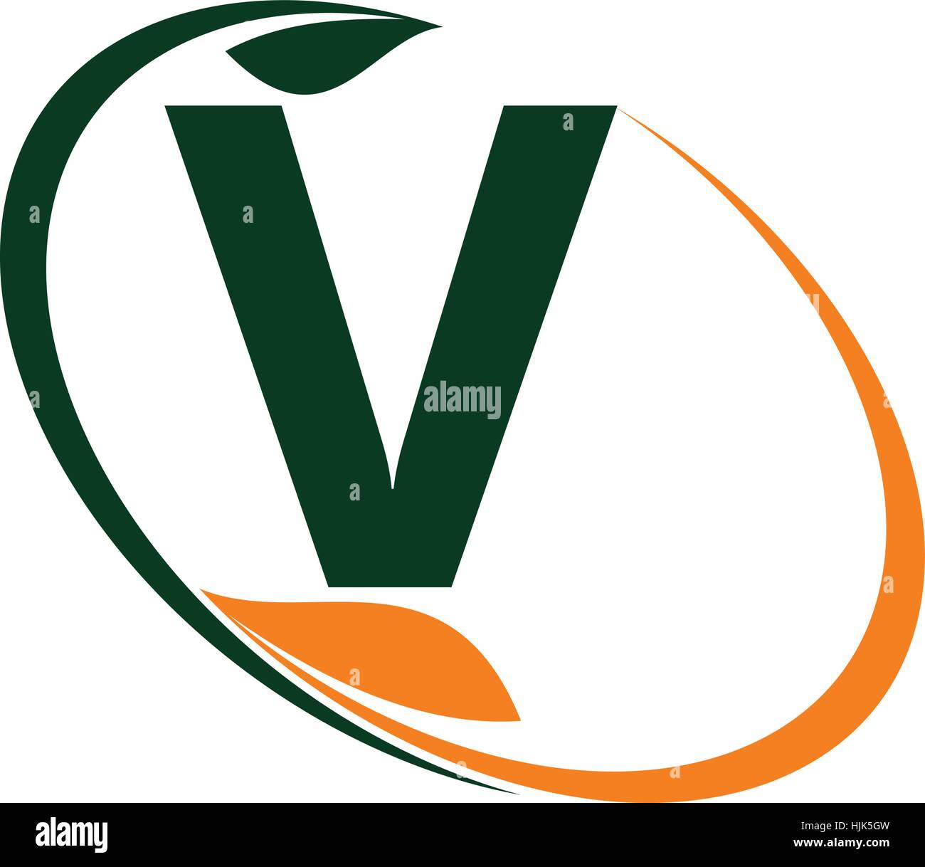 Swoosh Leaf Letter V Stock Vector Image & Art - Alamy