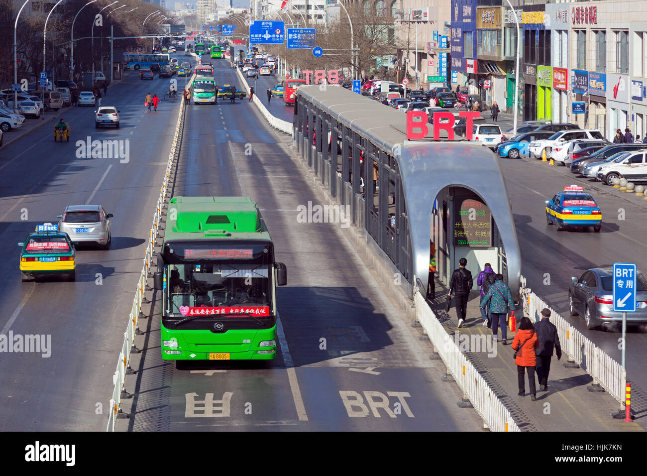 BRT stop, Yinchuan, Ningxia province, China Stock Photo - Alamy