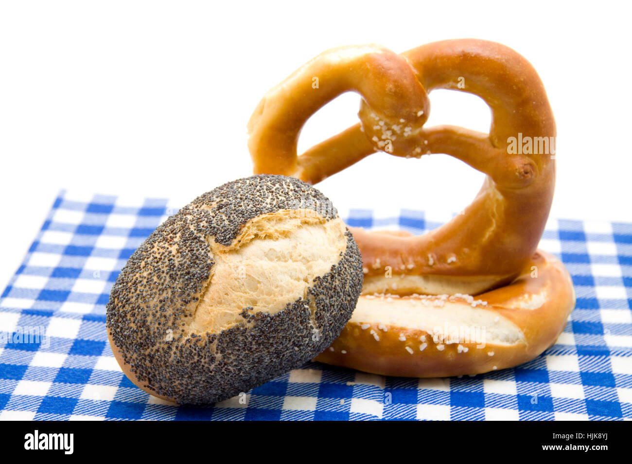 pretzel with poppy rolls Stock Photo - Alamy