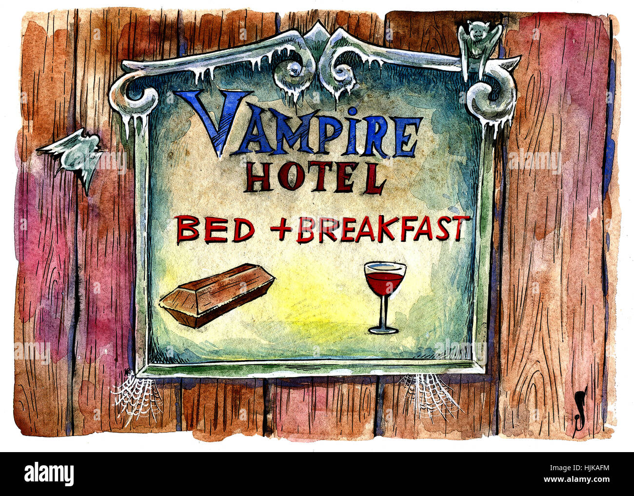 vampire hotel sign board Stock Photo - Alamy