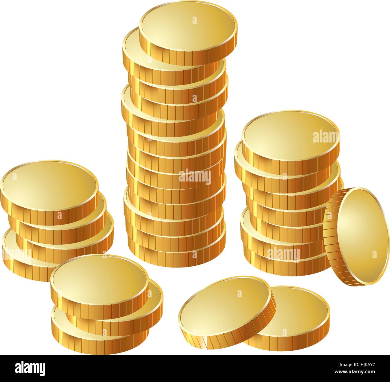 A stack of round gold coins. Vector illustration Stock Vector Image ...